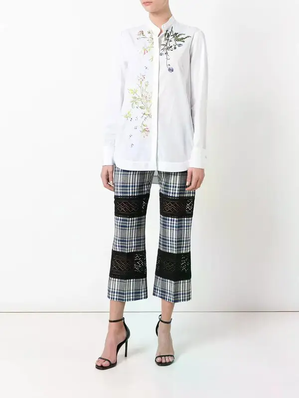 Alexander McQueen Plaid Lace-panelled Cropped Trousers