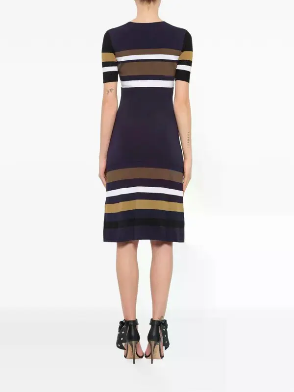 Kenzo Striped V-neck Midi Dress