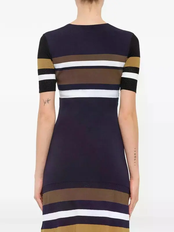 Kenzo Striped V-neck Midi Dress