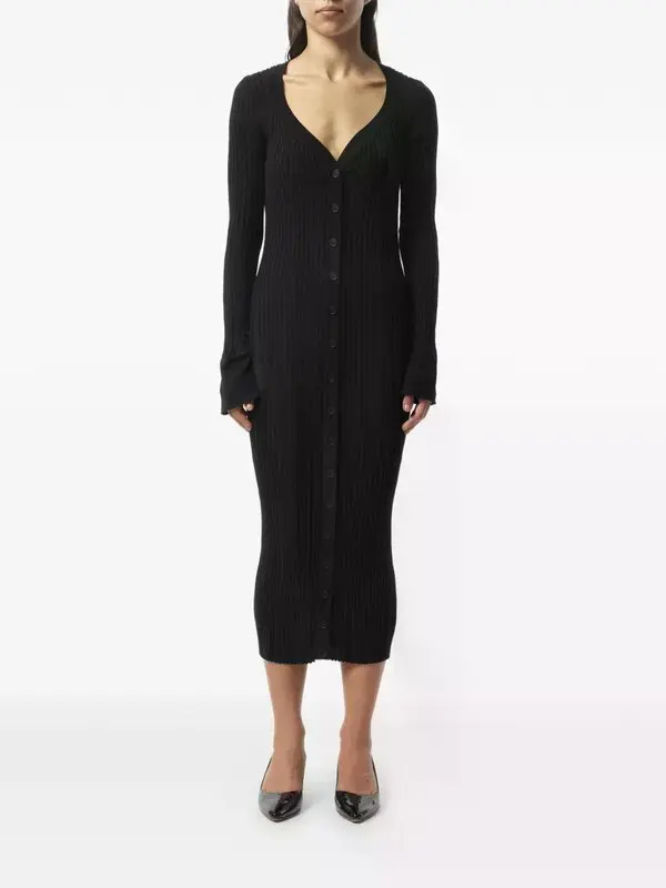 Givenchy Ribbed Wool Cardigan-coat - Black