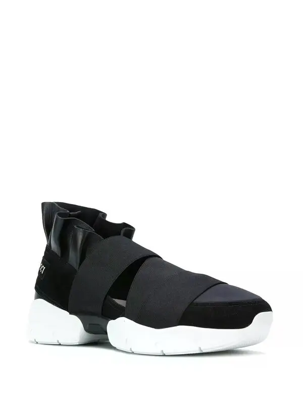 Emilio Pucci Leather Strap Slip-on Sneakers