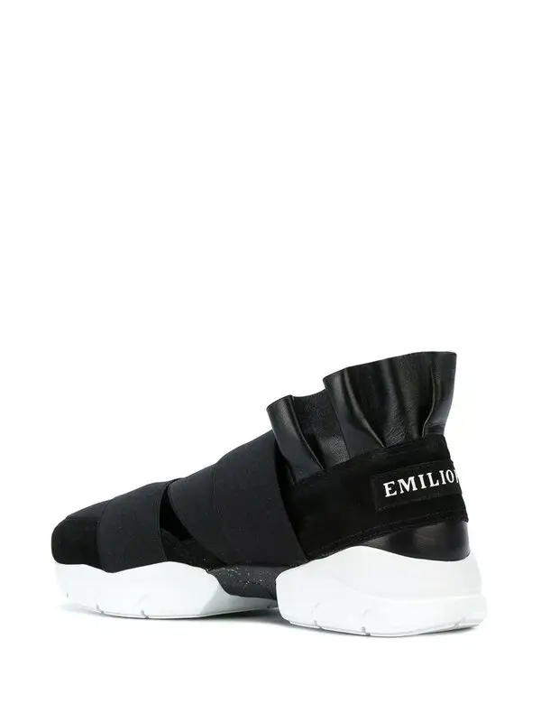 Emilio Pucci Leather Strap Slip-on Sneakers
