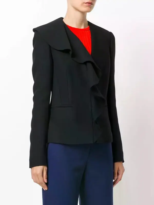 Emilio Pucci Frill-embroidered Blazer - Black
