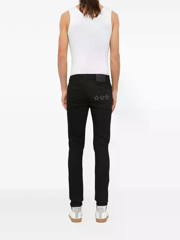 Givenchy Star Embroidered Skinny Jeans - Black