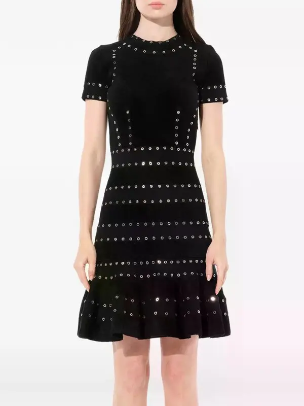 Alexander McQueen Embellished Round Neck Dress