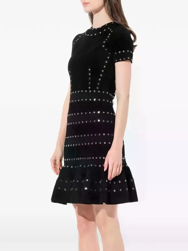Alexander McQueen Embellished Round Neck Dress