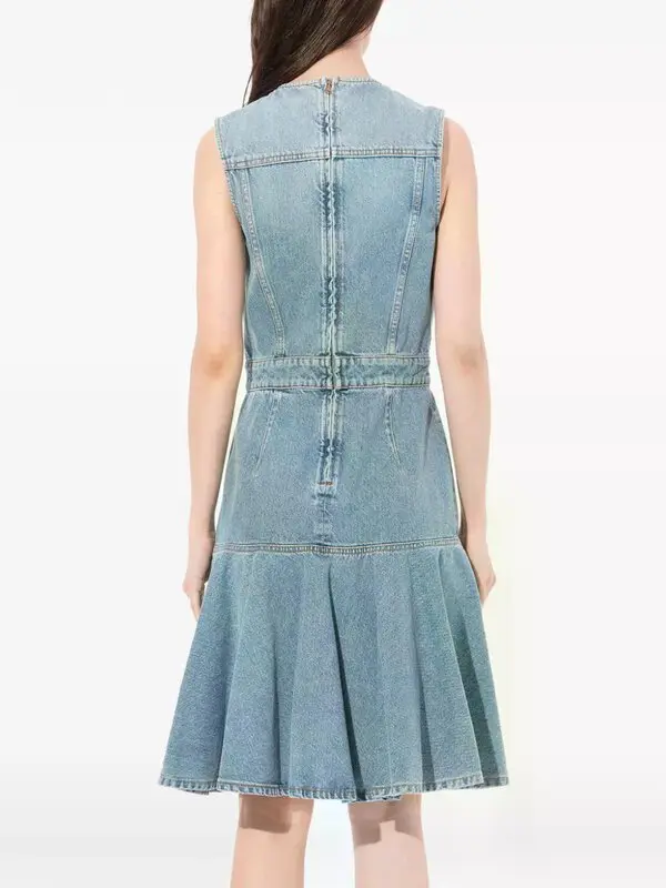 Alexander McQueen Sleeveless Denim Midi Dress