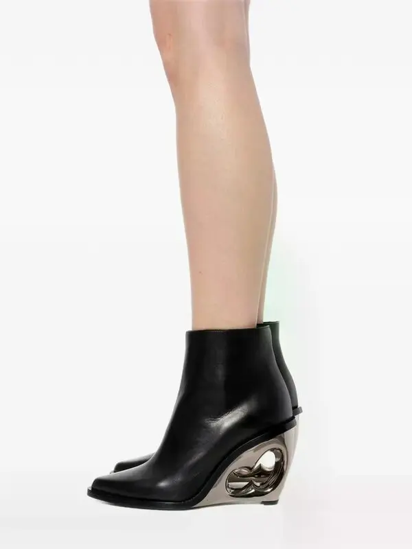 Alexander McQueen Sculpted Wedge Boots - Black