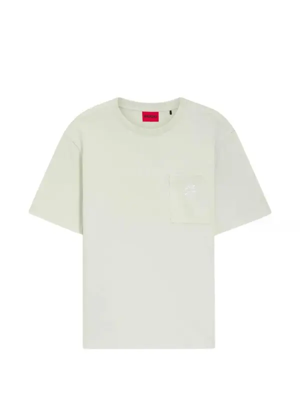 Hugo Logo-embroidered T-shirt - Neutrals