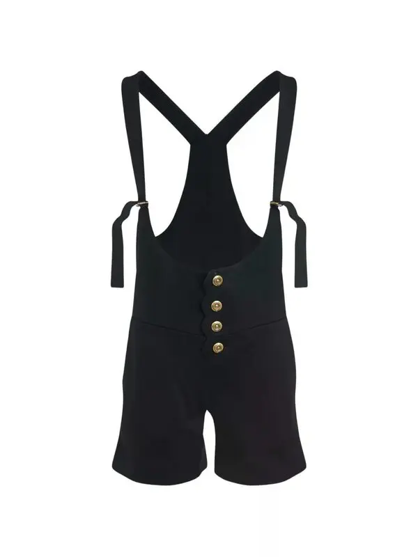 Chloé Pinafore Playsuit With Gold-tone Buttons - Black