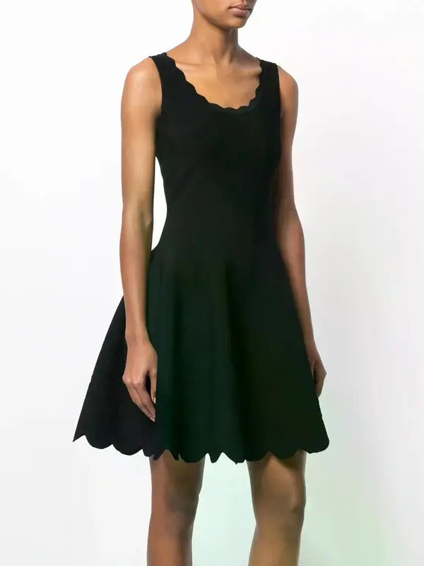 Alexander McQueen Scalloped Trim Mini Dress