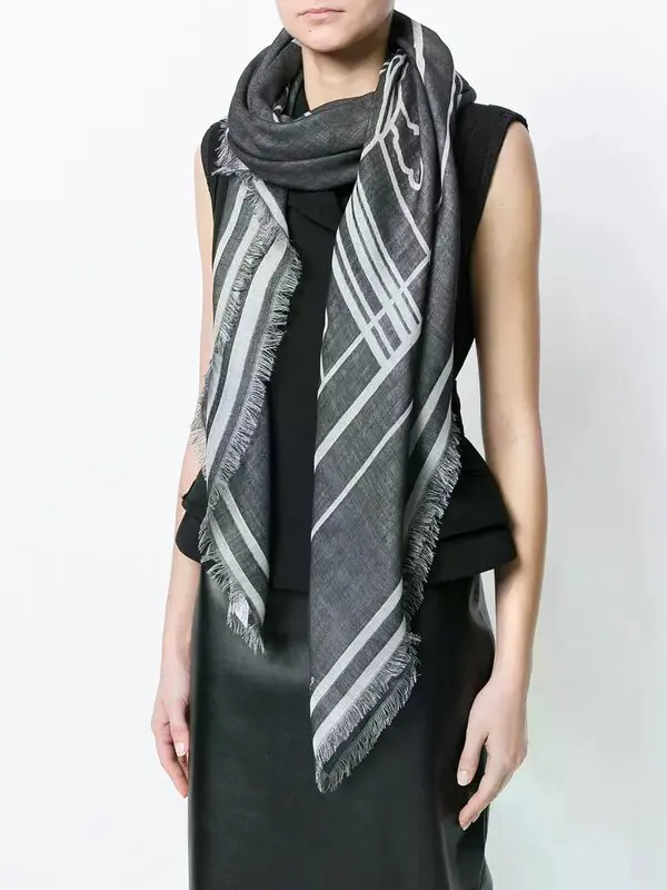 Givenchy Frayed Graphic Print Scarf