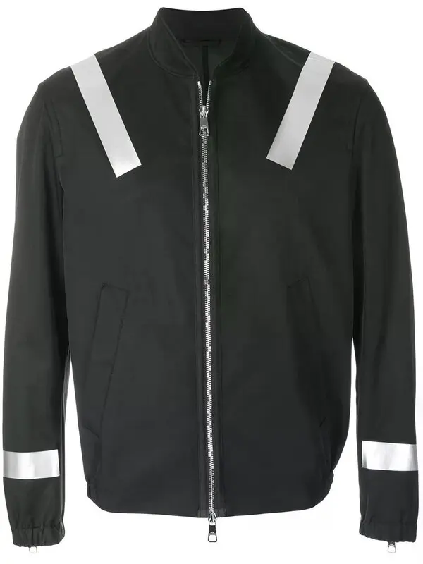 Neil Barrett Silver-tone Reflective Stripe Bomber Jacket