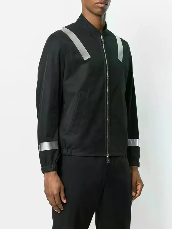 Neil Barrett Silver-tone Reflective Stripe Bomber Jacket