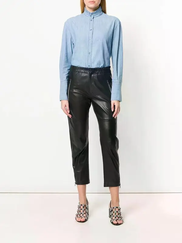 Alexander McQueen Light Cotton Ruffle Collar Shirt - Blue