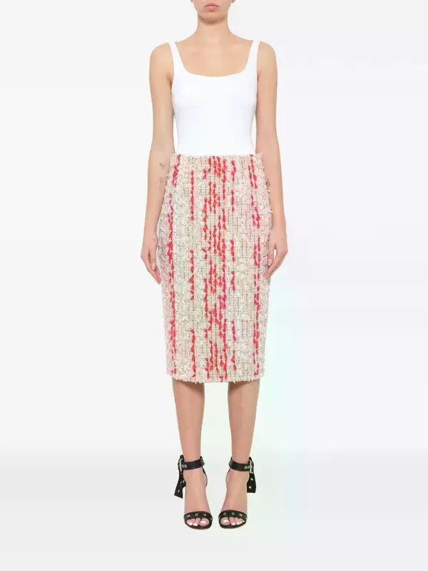 Alexander McQueen Tweed Pencil Midi Skirt