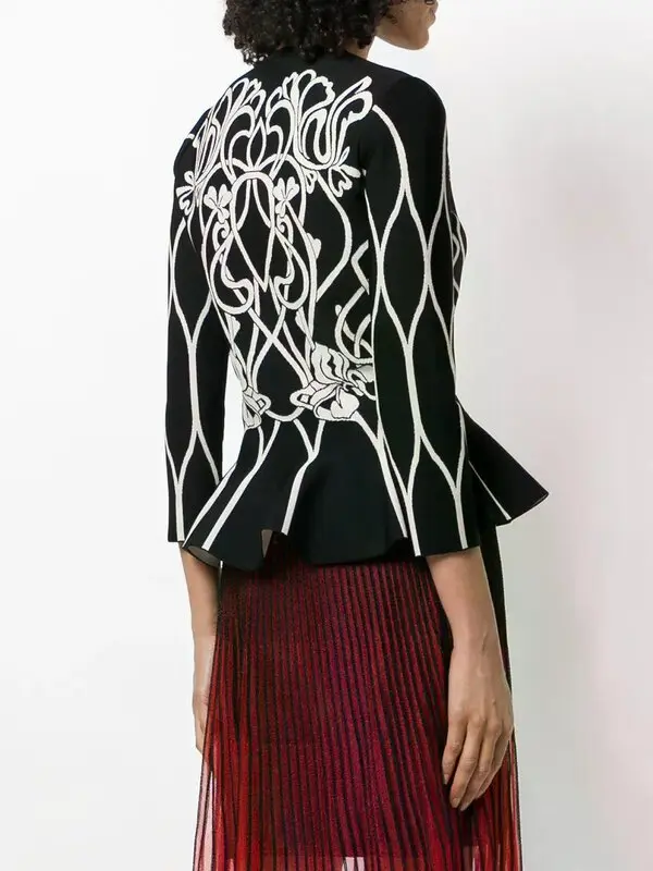 Alexander McQueen Fine Knit Peplum Cardigan