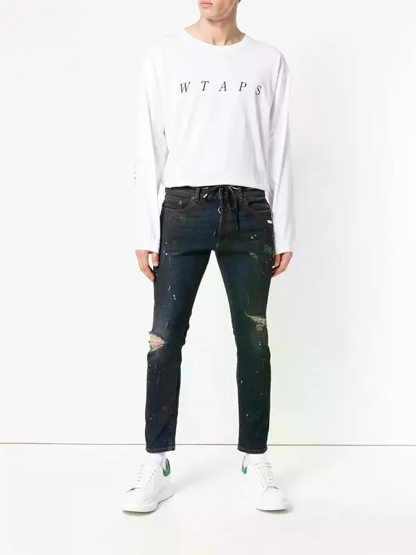 Off-White Paint Print Skinny Jeans