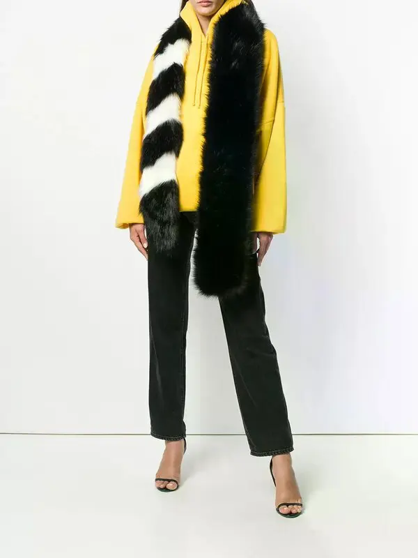 Off-White Faux Fur Scarf - Black