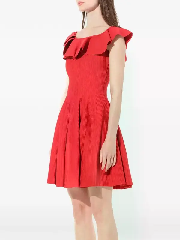Alexander McQueen Ruffle Flared Mini Dress