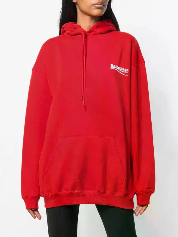Balenciaga Political Campaign Logo Hoodie - Red
