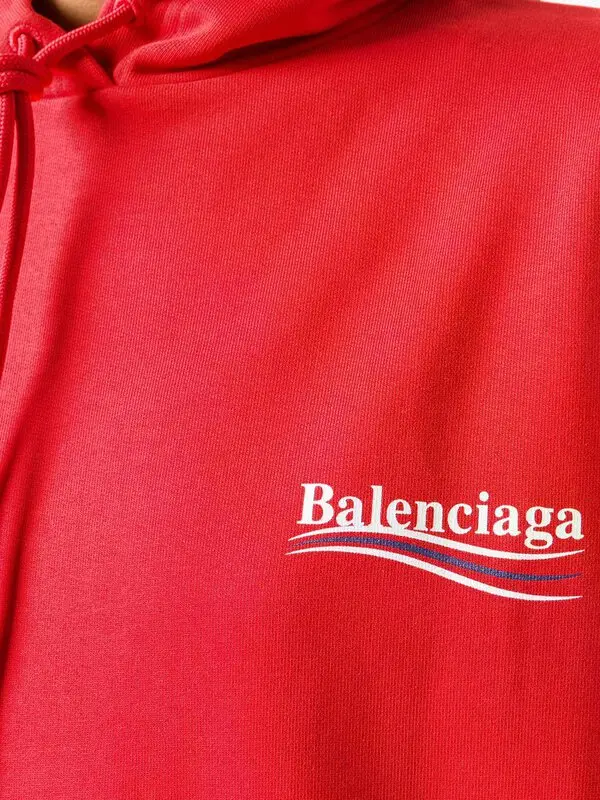 Balenciaga Political Campaign Logo Hoodie - Red