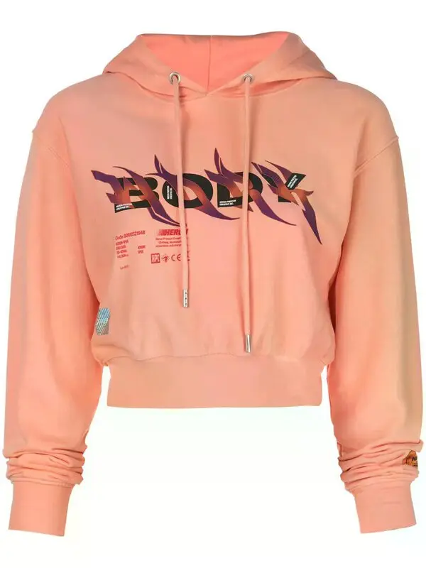 Heron Preston Printed Crop Hoodie