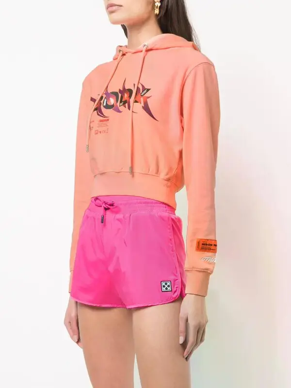 Heron Preston Printed Crop Hoodie
