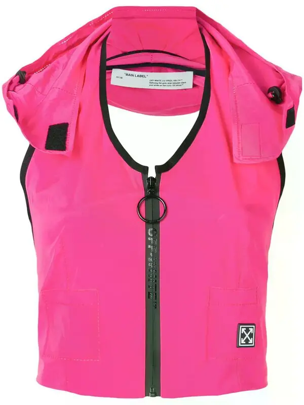 Off-White Sporty Gilet Top - Red