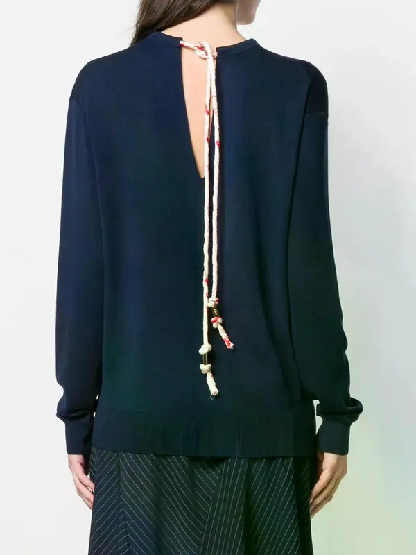 Chloé Iconic Navy Cut Out Sweater