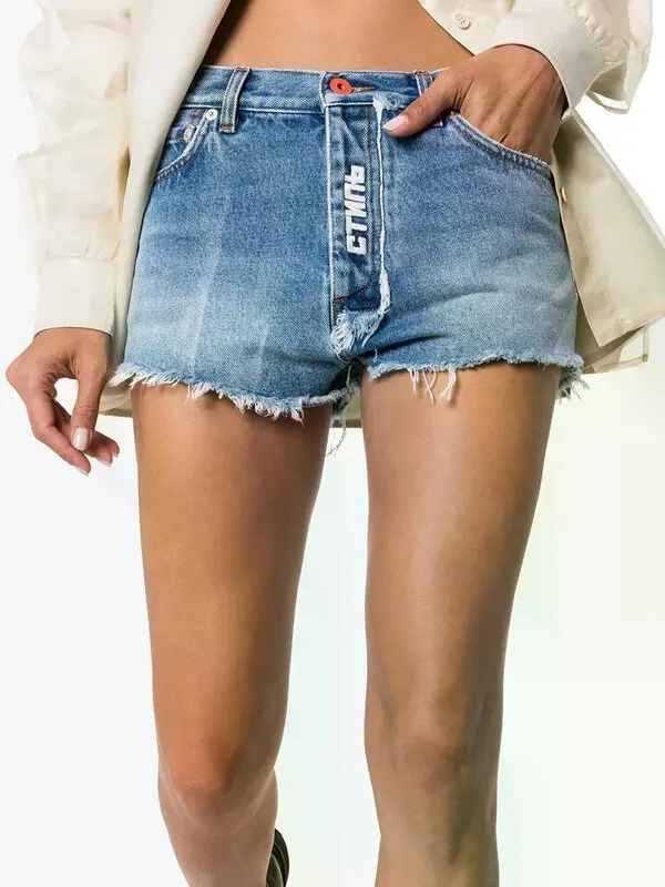 Heron Preston Raw Denim Shorts