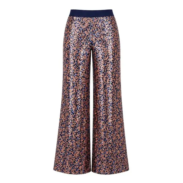 LUMINA ELIGMA Sequined Flare Pants - Blue