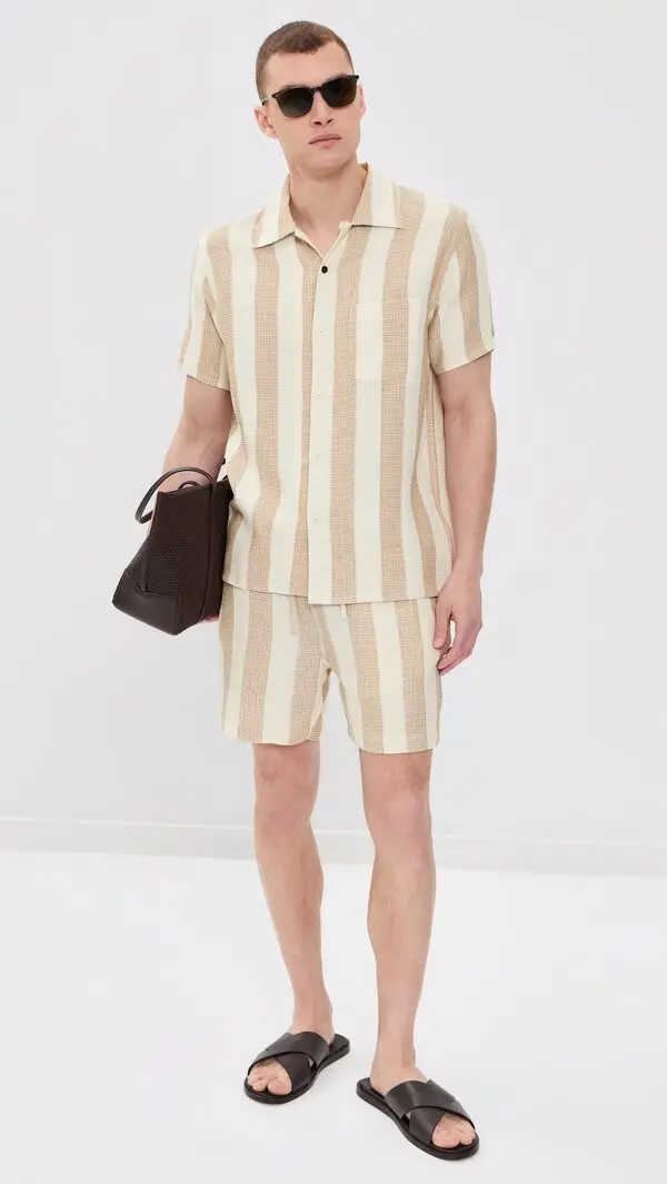 KARDO Olbia Handloom Striped Cotton Shorts