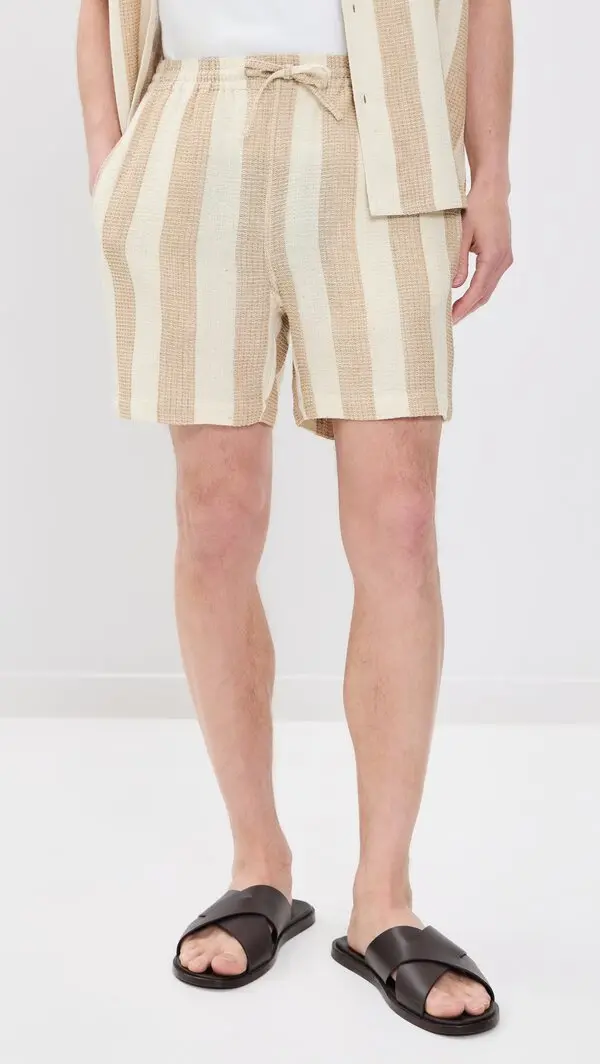 KARDO Olbia Handloom Striped Cotton Shorts