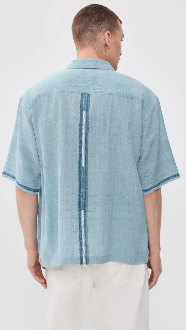 KARDO Rohit Hand Embroidered Shirt - Blue