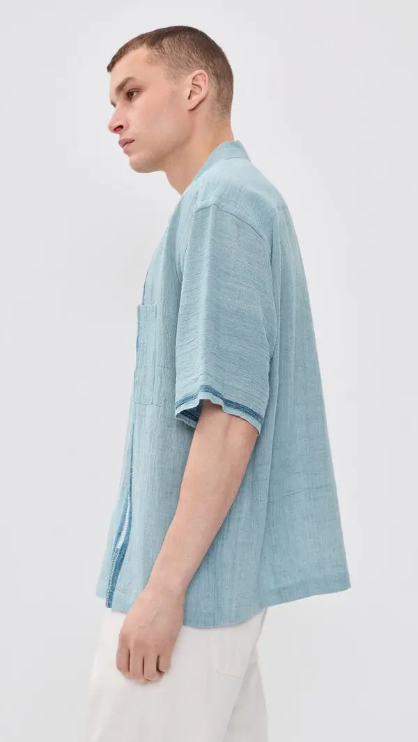 KARDO Rohit Hand Embroidered Shirt - Blue