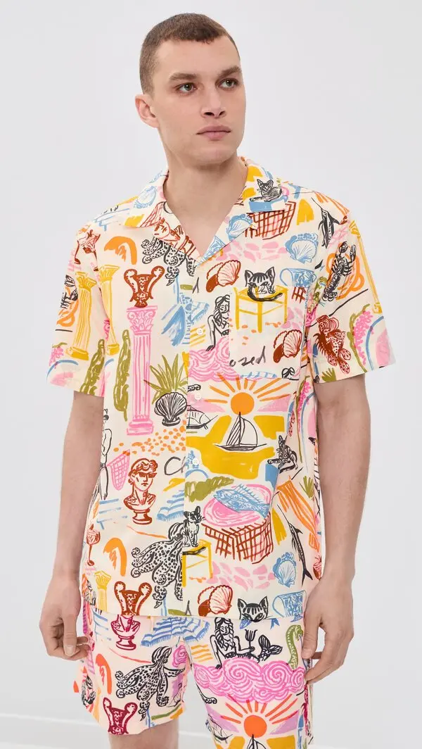 Closed Printed Camp Shirt