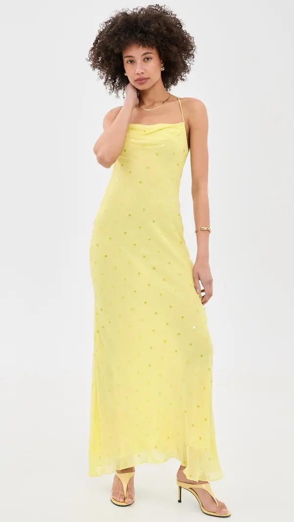Bec & Bridge Arielle Sequin Embellished Slip Maxi Dress