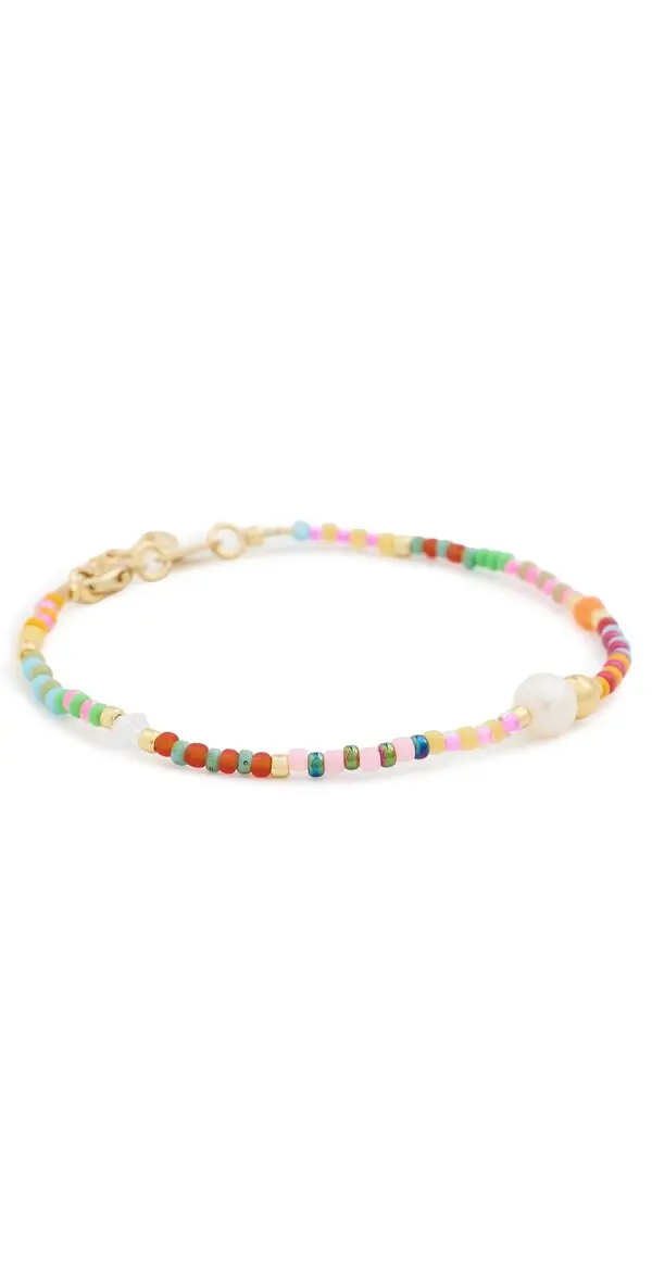 Anni Lu Freshwater Cultured Pearl And Jade Beaded Bracelet - Confetti