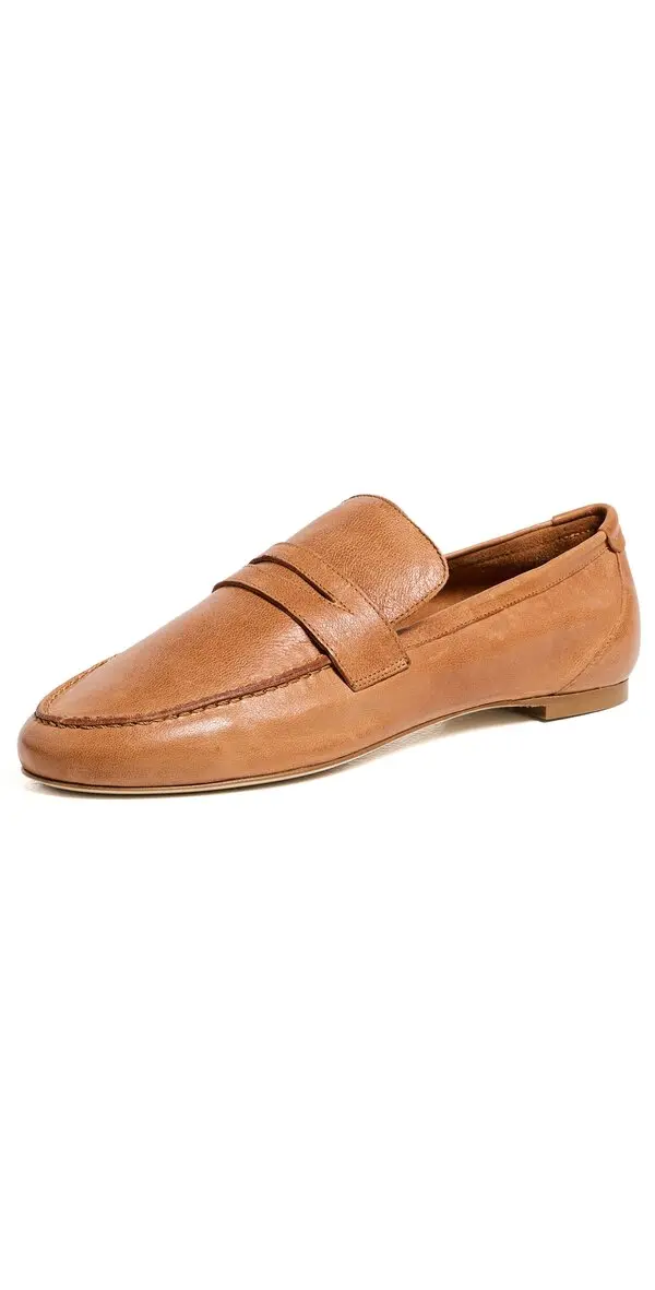 JAMIE HALLER The Unlined Penny Loafers - Cuoio