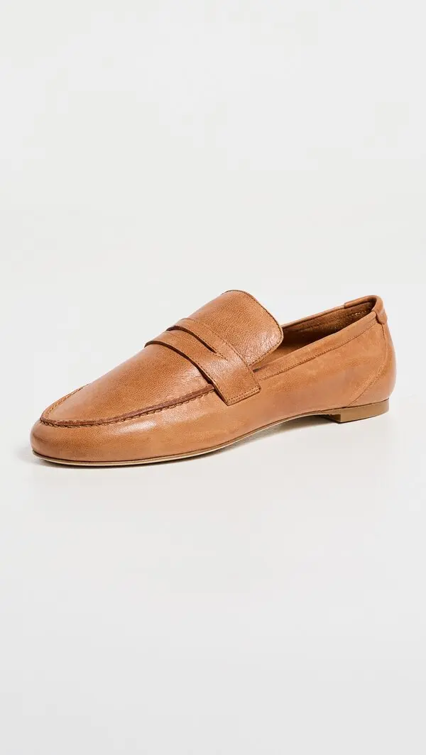 JAMIE HALLER The Unlined Penny Loafers - Cuoio