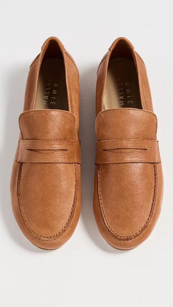 JAMIE HALLER The Unlined Penny Loafers - Cuoio