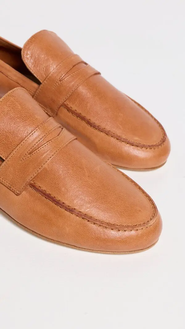 JAMIE HALLER The Unlined Penny Loafers - Cuoio