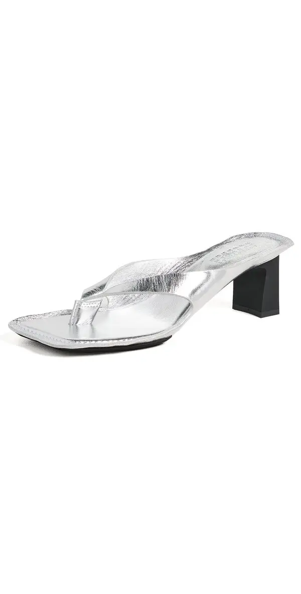 MAISON MARGIELA Metallic Leather Flip Flop Mules