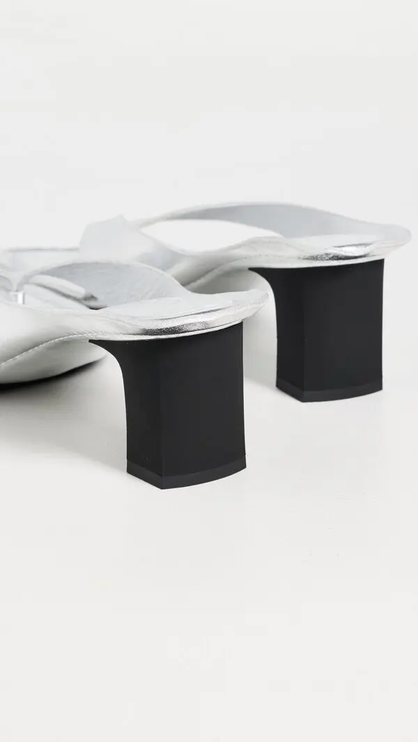 MAISON MARGIELA Metallic Leather Flip Flop Mules