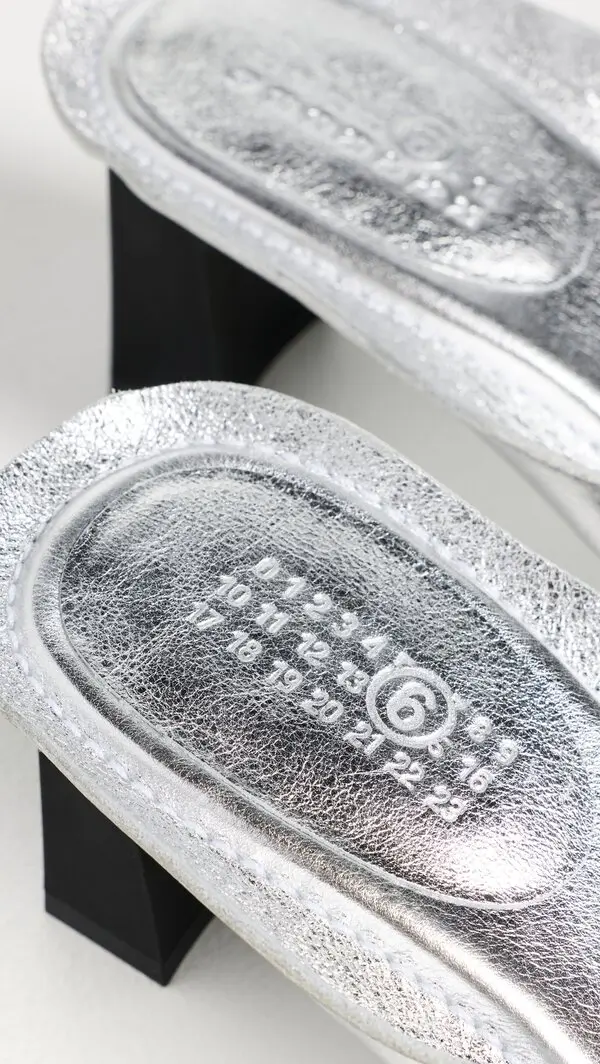 MAISON MARGIELA Metallic Leather Flip Flop Mules
