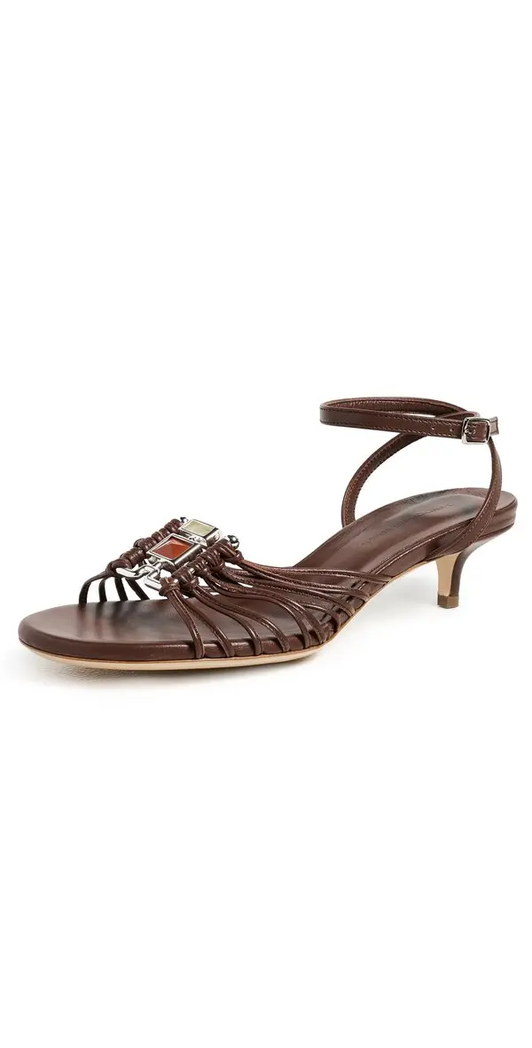 Christopher Esber Bezel Quartz Micro Heels - Chocolate