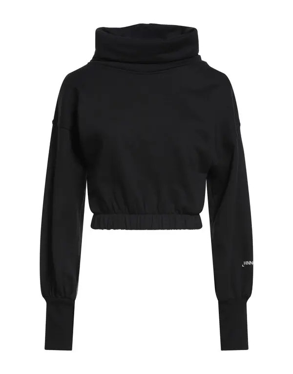 HINNOMINATE Cropped Turtleneck Sweatshirt With Long Sleeves - Black