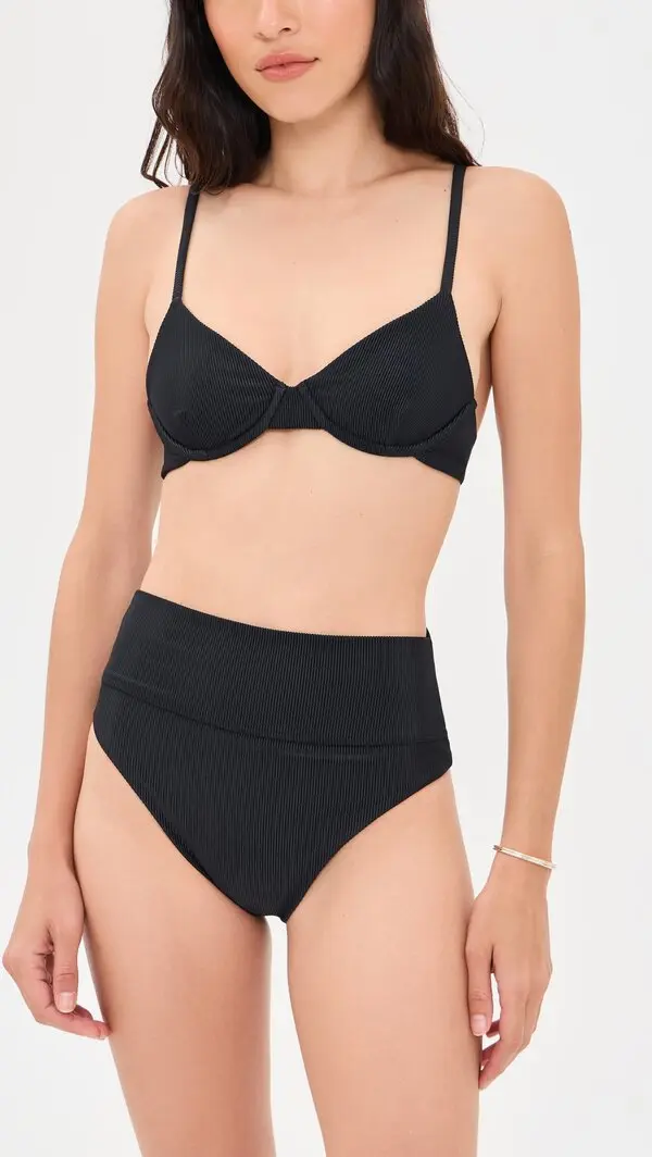 Beach Riot Highway Ribbed Full Coverage Bikini Bottoms