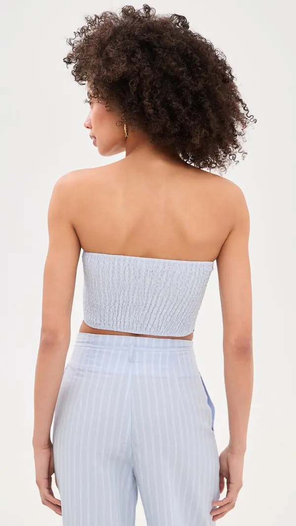 Onia Strapless Striped Bandana Top